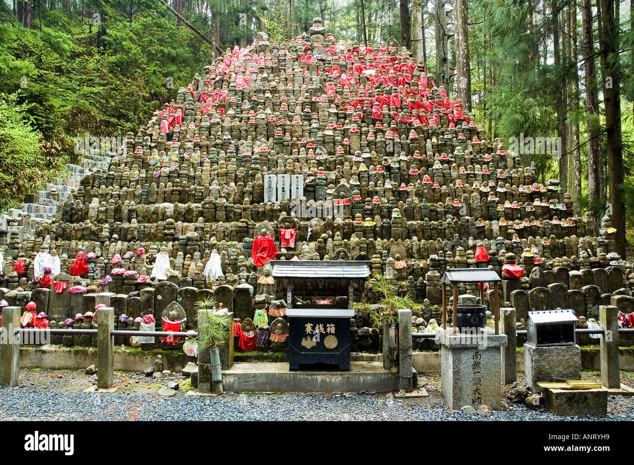 A mound of stone carvings at Okunoin temple on Koyasan Japan Stock ...