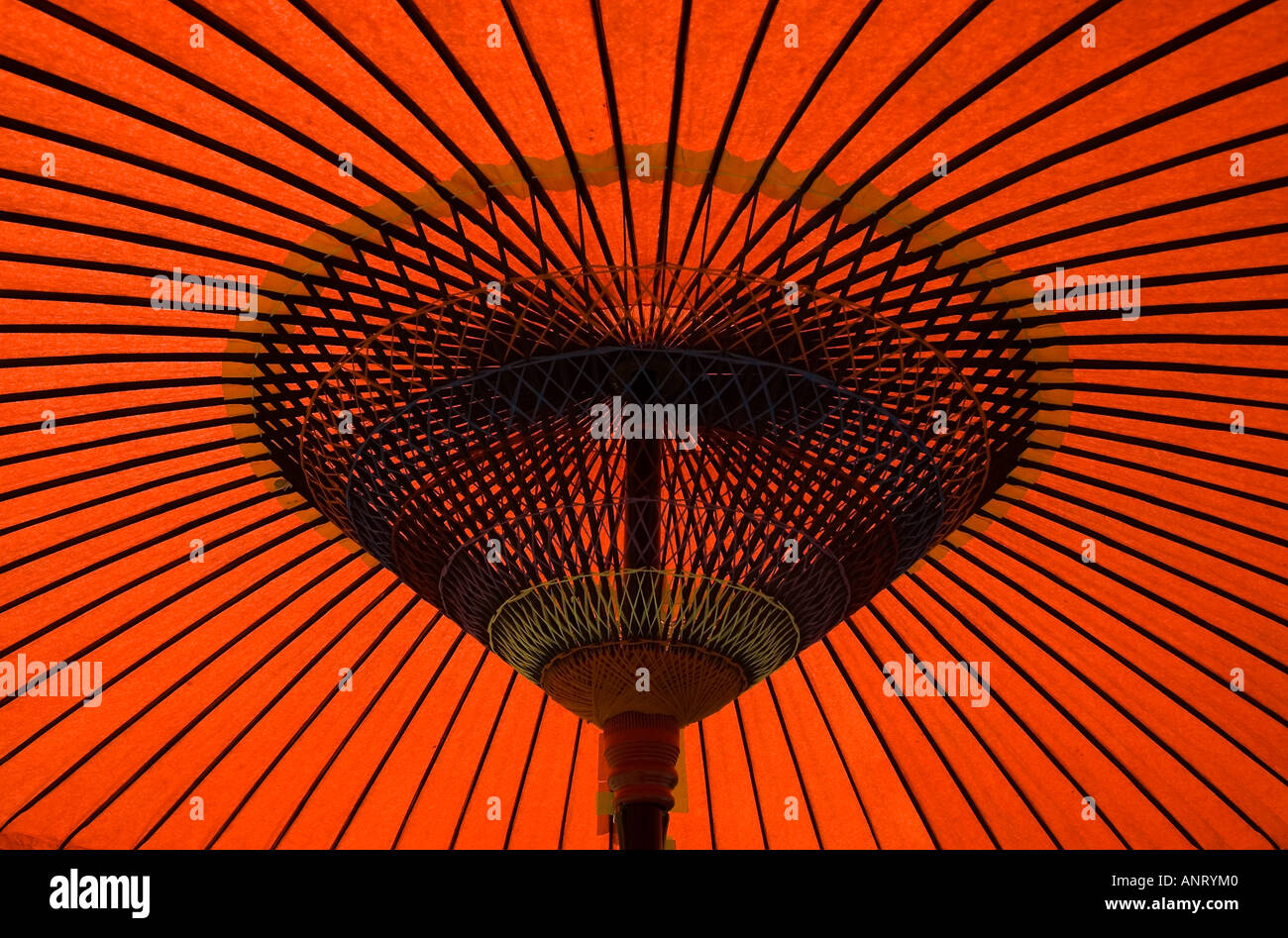 A traditional red Japanese umbrella Stock Photo - Alamy