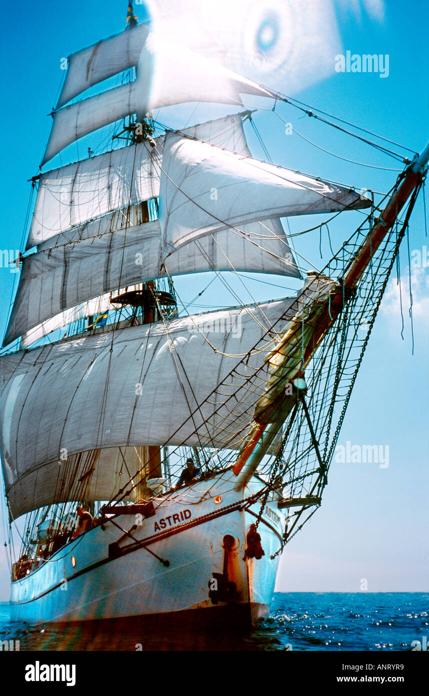Tall ship under sails Stock Photo - Alamy