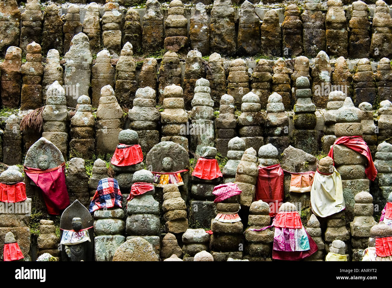 A group of stone carvings at Okunoin temple on Koyasan Japan Stock ...