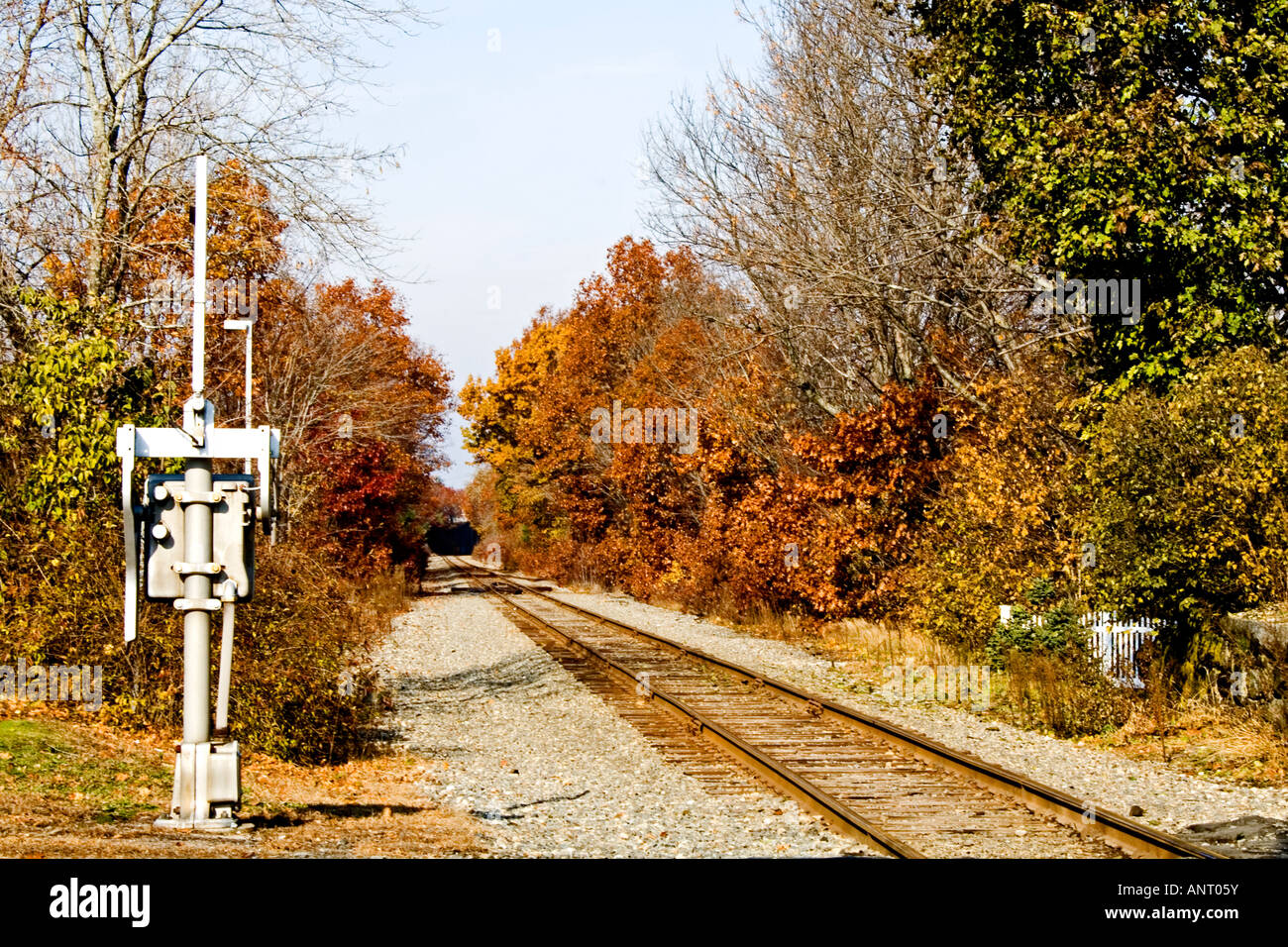 Train tracks in the fall Stock Photo - Alamy
