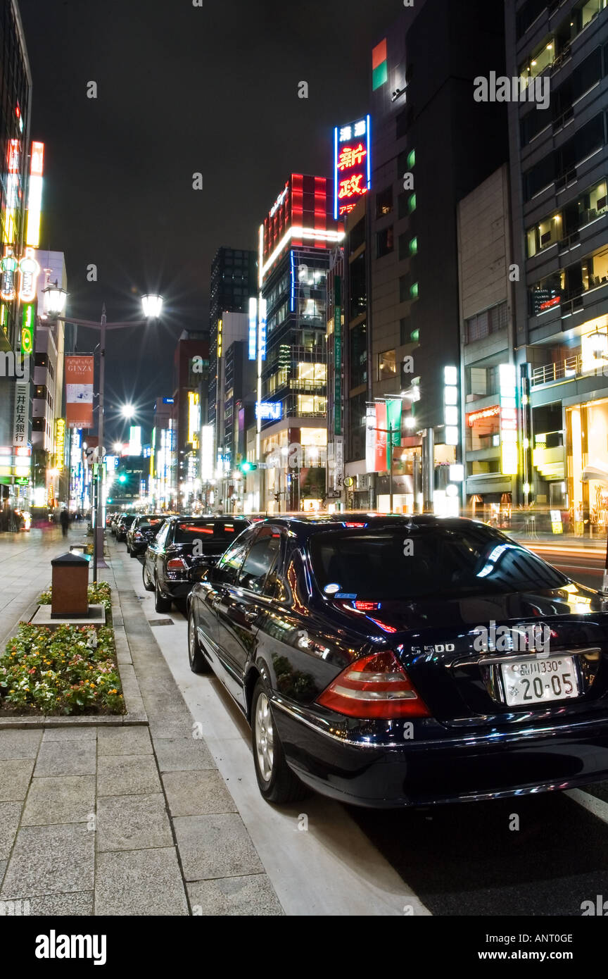 Stock photo of cars parked in the Ginza shopping district in Tokyo ...
