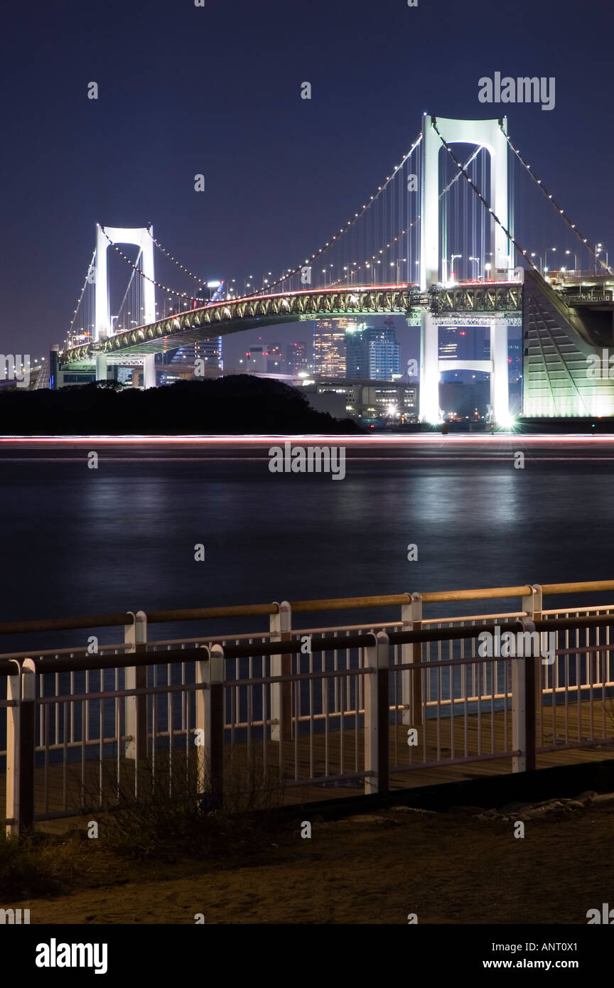 Stock photo of the Rainbow Bridge at night in Odaiba Tokyo Japan Stock ...