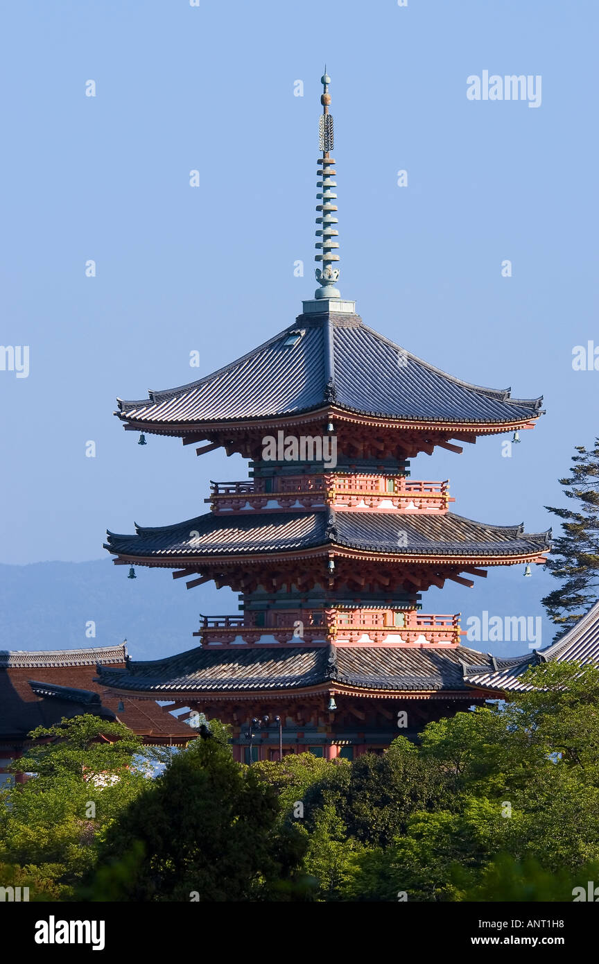 Stock photo of the three story pagoda at Kiyomizudera temple in Kyoto ...
