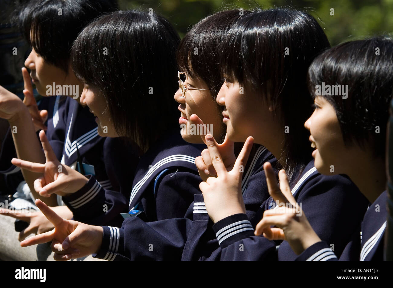 Japanese Girls Peace Sign