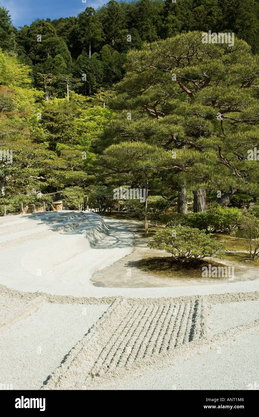 Stock photo of the rows of raked sand in the zen garden of Ginkakuji ...