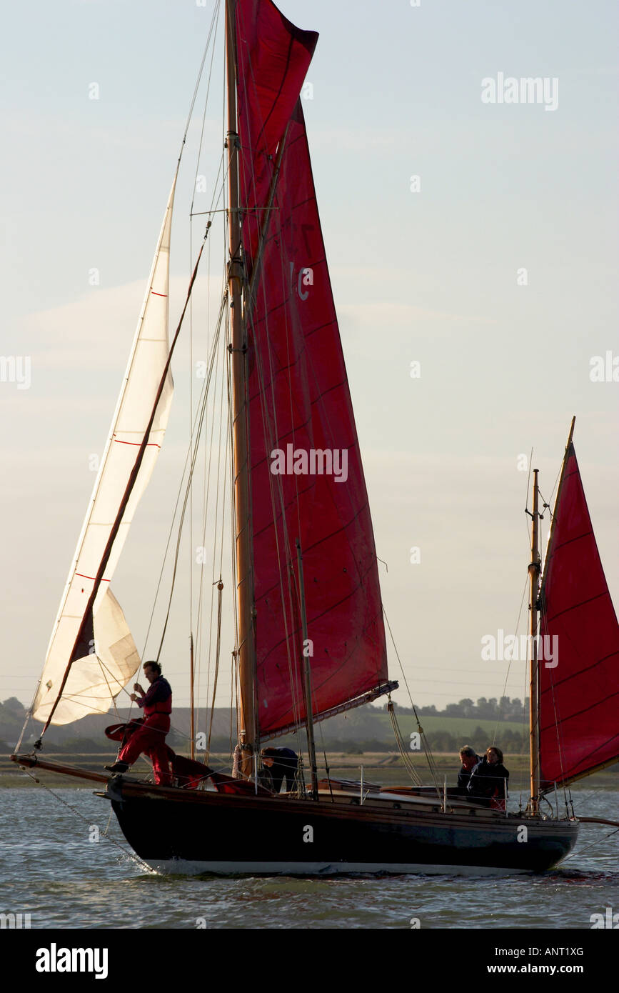 Traditional Gaff Rigged Sailing Boat Stock Photo - Alamy