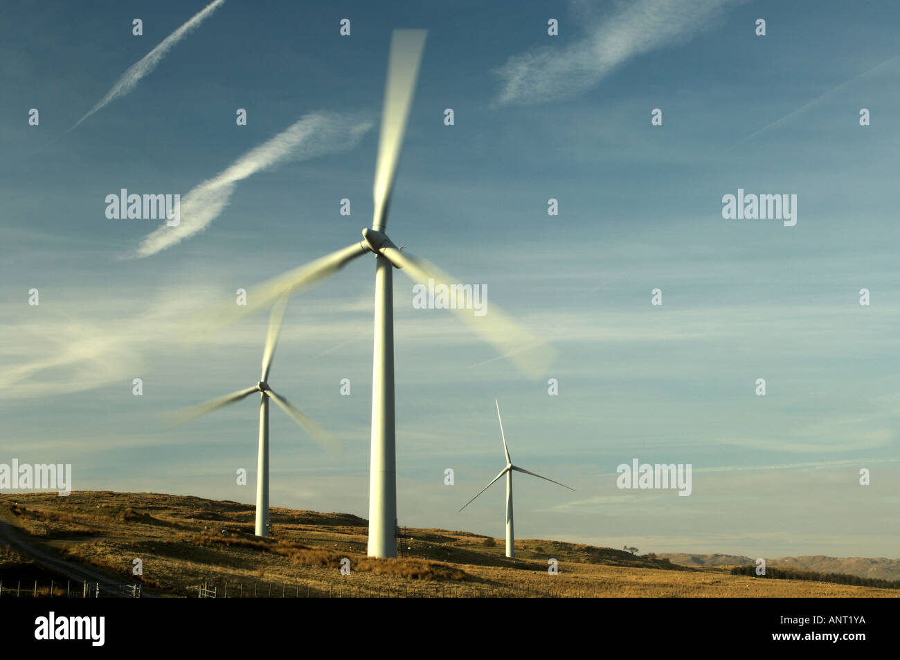 Wind Turbines on moorland Stock Photo - Alamy