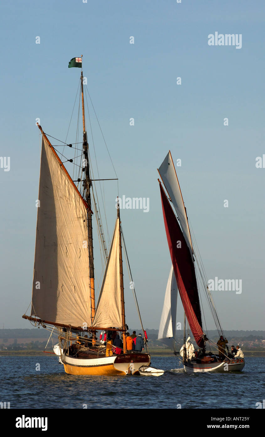 Traditional Gaff Rigged Sailing Boats from Rear Stock Photo - Alamy