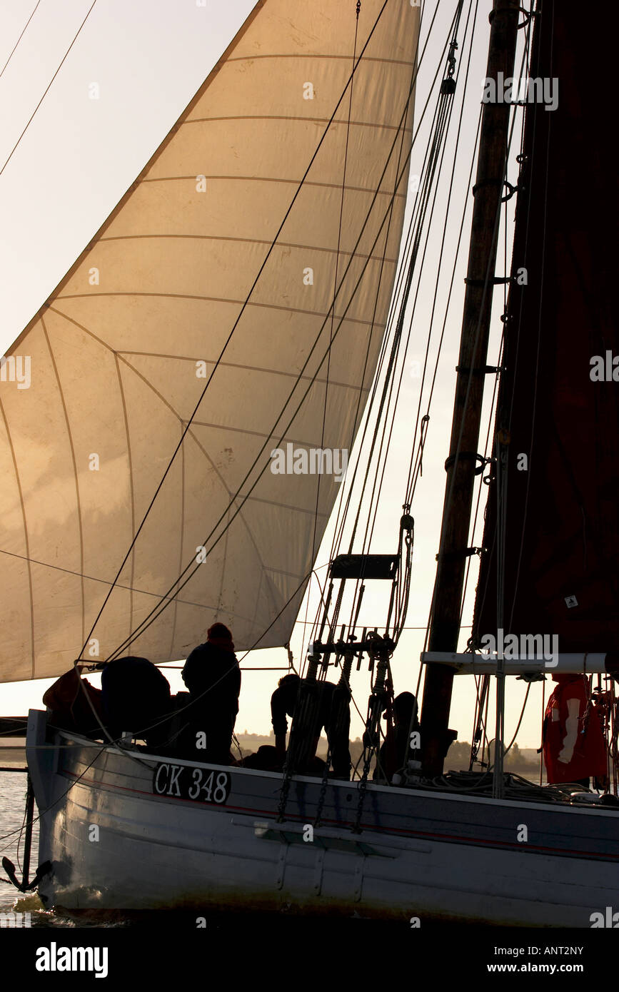 Traditional Gaff Rigged Sailing Boat CK 348 Close up Stock Photo - Alamy