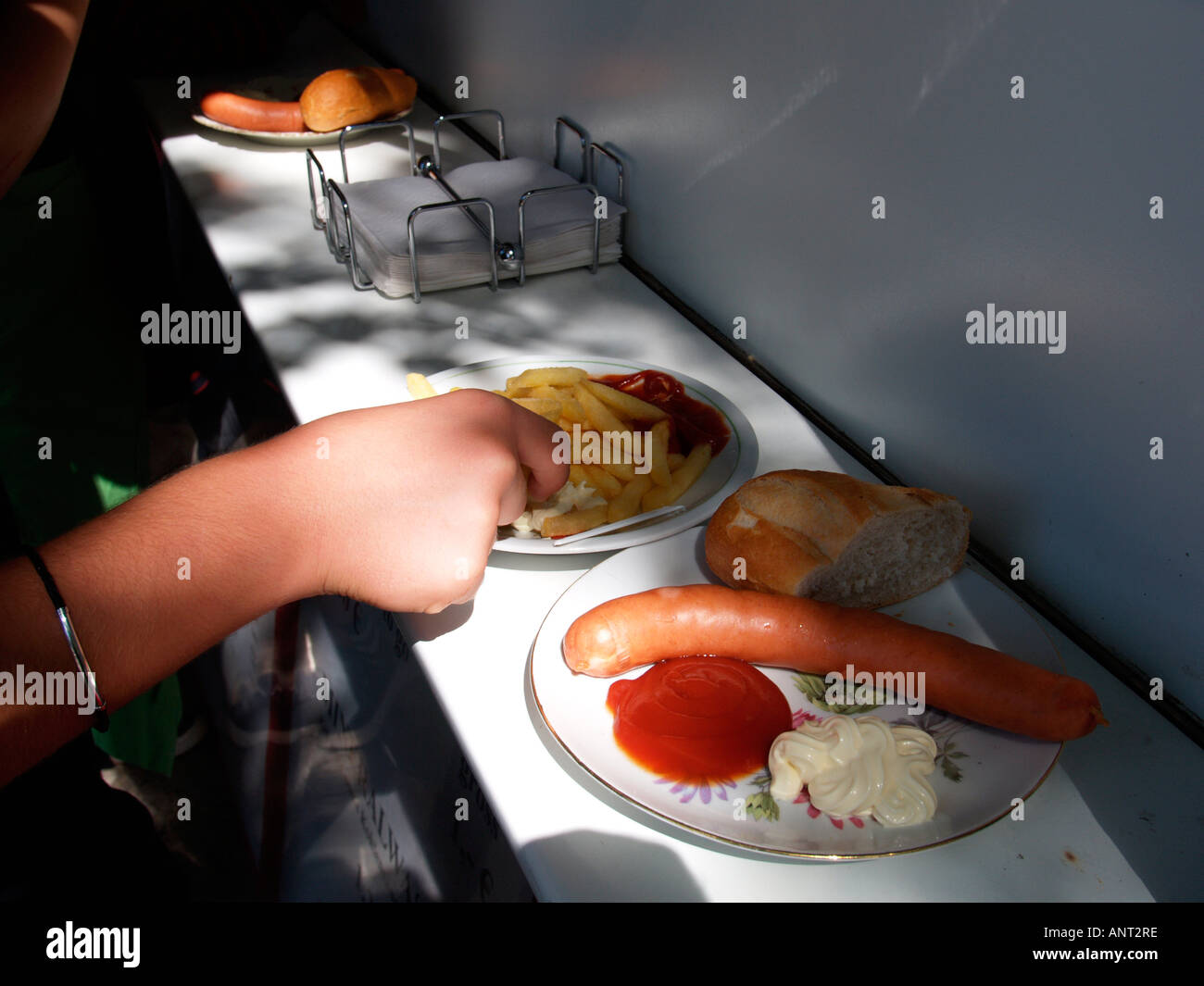 currywurst imbiss food stall Stock Photo - Alamy