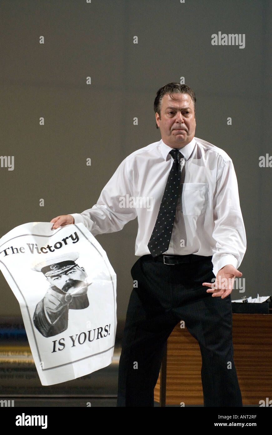 Roger Allam as Lambert Le Roux in Pravda at Chichester Festival Theatre ...