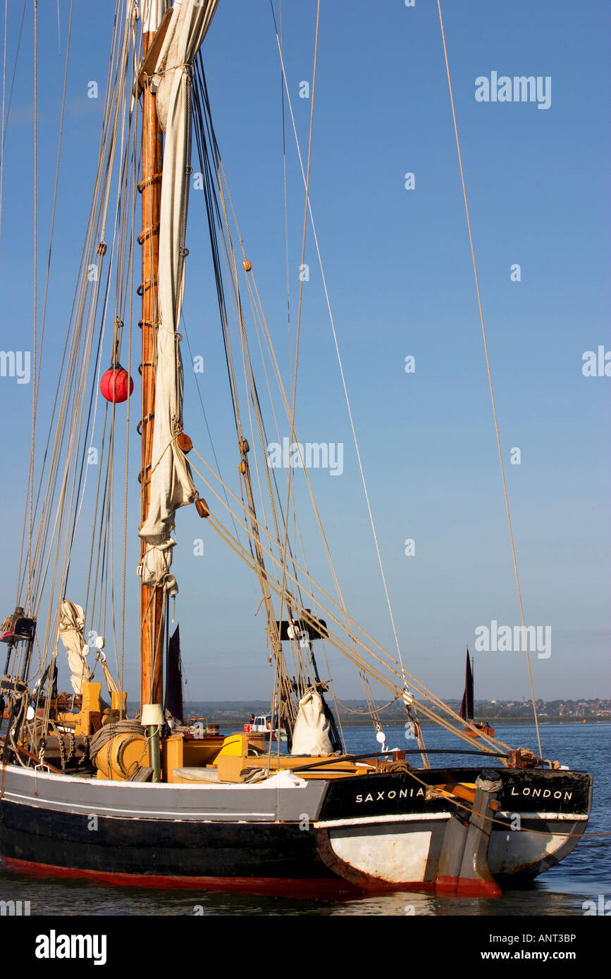 Traditional Gaff Rigged Sailing Boat Saxonia London Stock Photo - Alamy