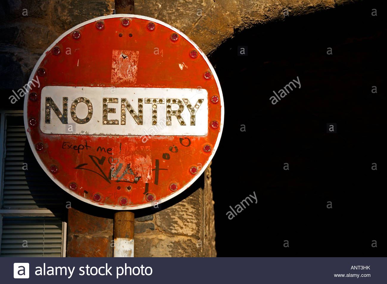 No entry for vehicular traffic signpost Stock Photo - Alamy