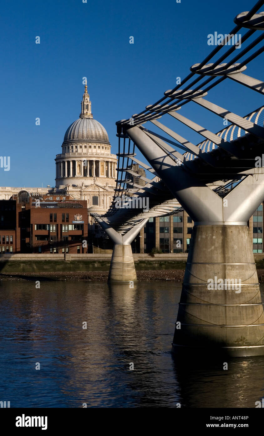 View of St Paul's cathedral and the millennium bridge Stock Photo - Alamy