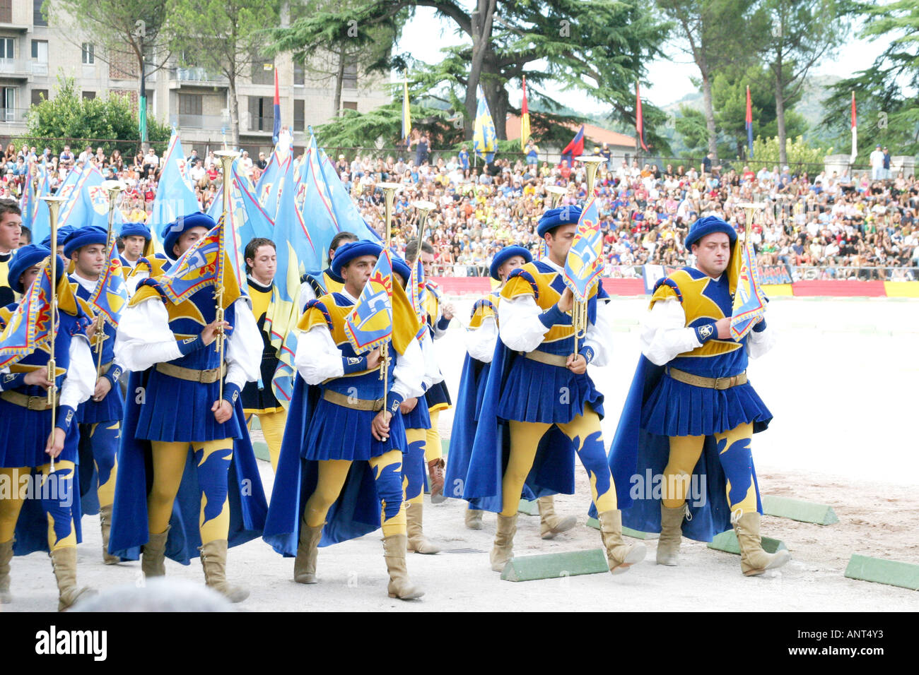 Flag throwing and waving is a traditional part of festivals in Italy ...