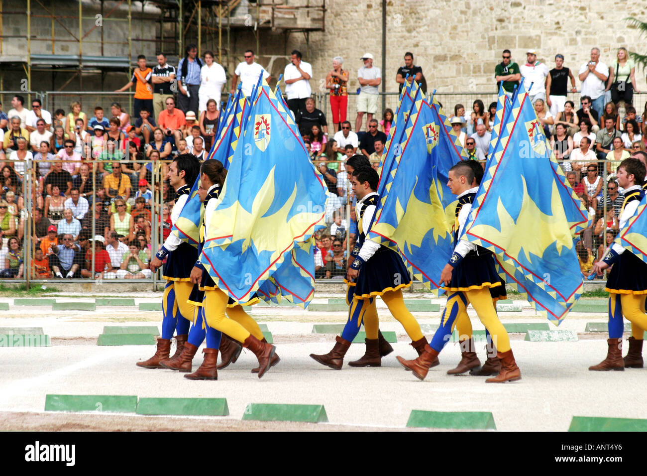 Flag throwing and waving is a traditional part of festivals in Italy ...