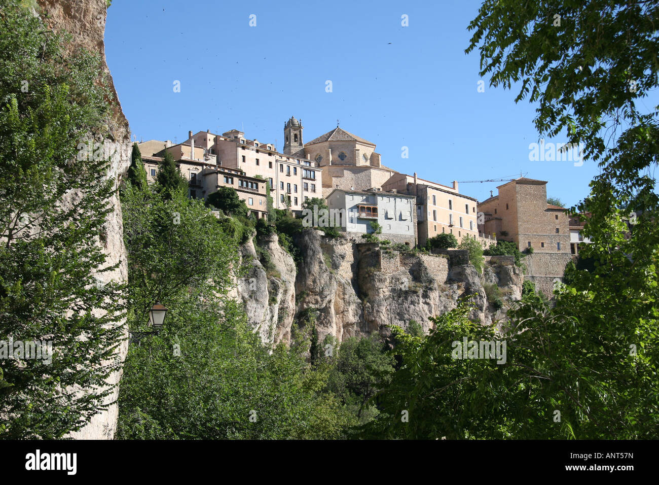 The hanging houses and cliffs of Cuenca Spain over the river gorge ...