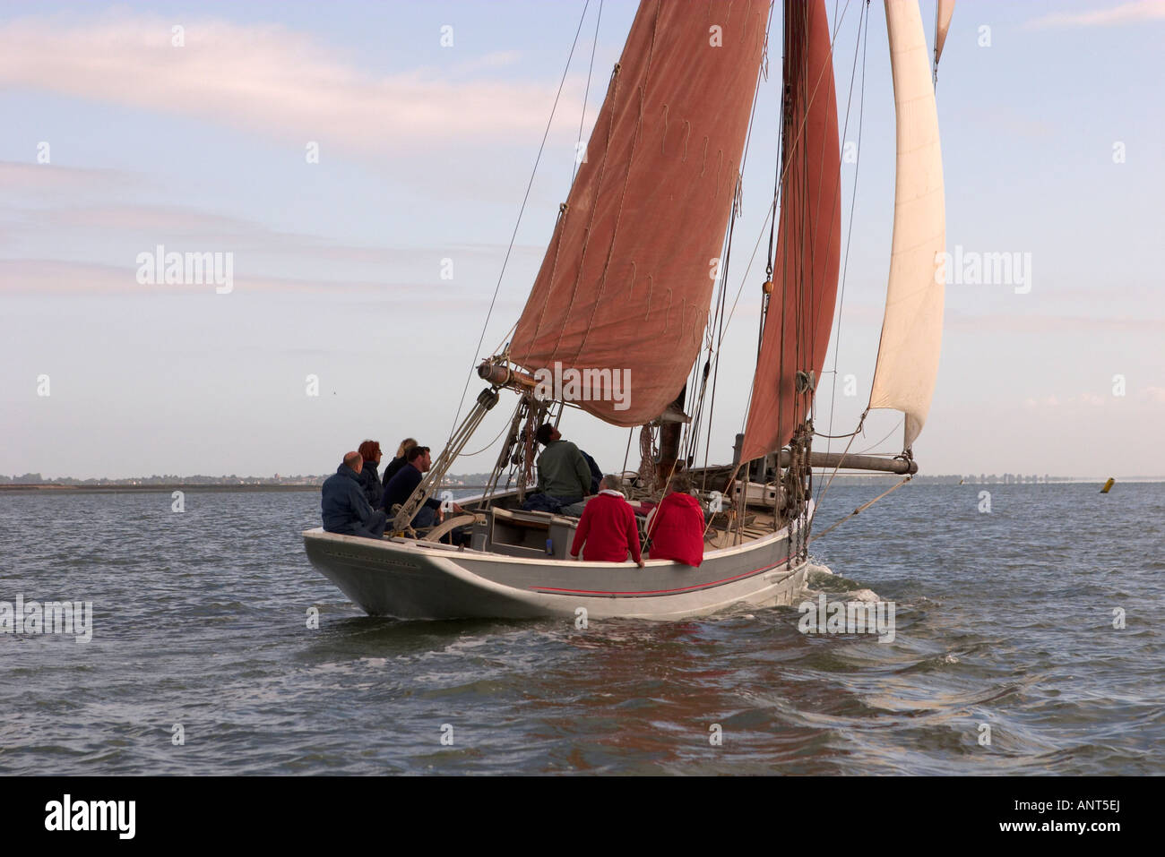 Traditional Gaff Rigged Sailing Boat - close up Stock Photo - Alamy