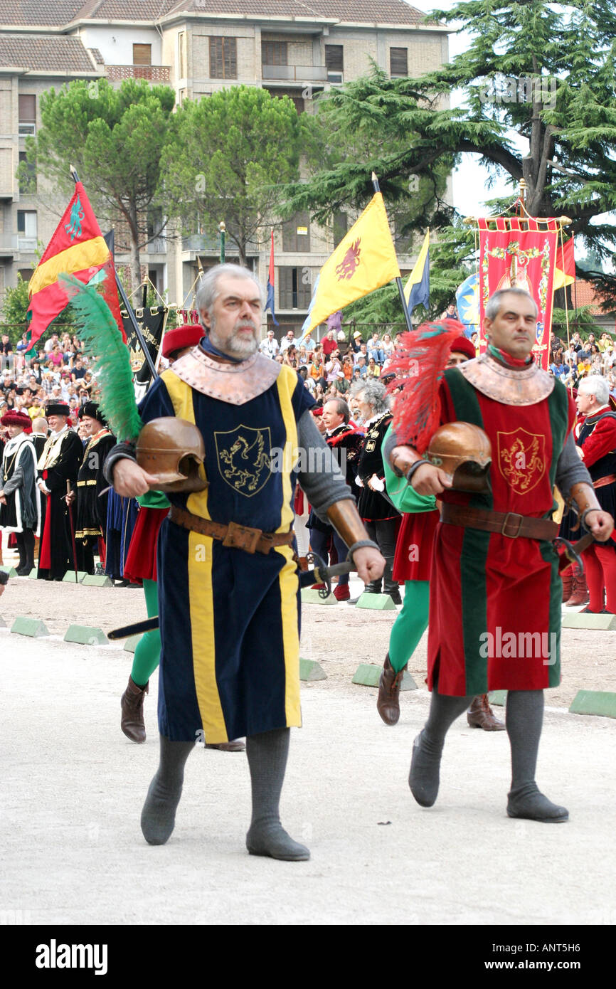 The colorful beautifully costumed annual medieval Quintana parade at ...