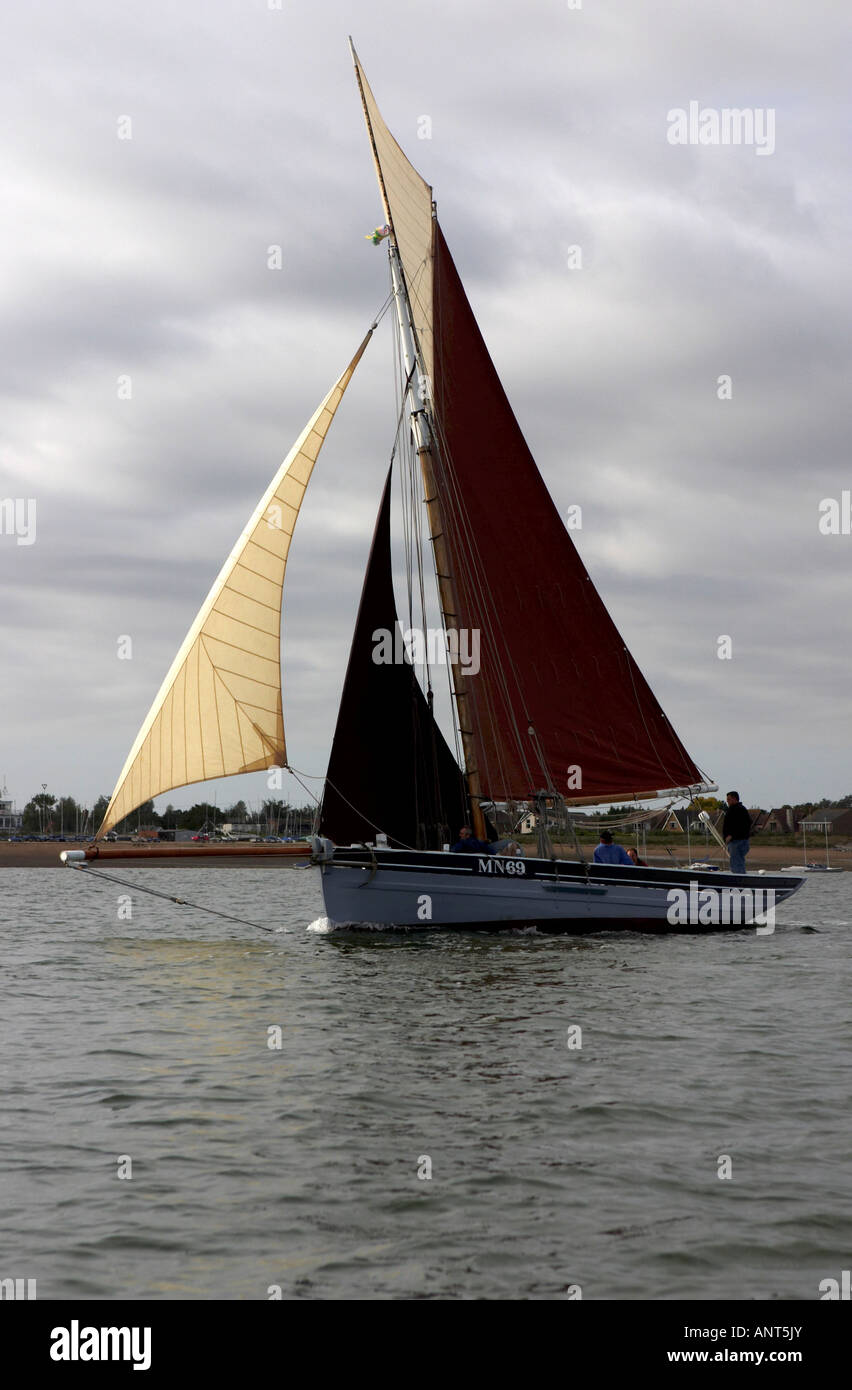Traditional Gaff Rigged Sailing Boat Stock Photo - Alamy