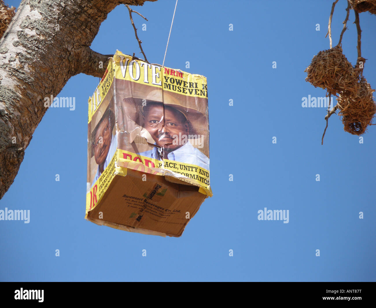 Presidential election campaign posters for incumbent Yoweri Kaguta ...