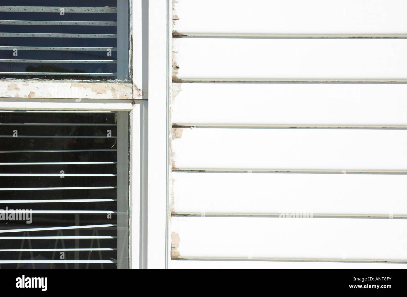 Repairing old timber window frames and weatherboards Stock Photo - Alamy