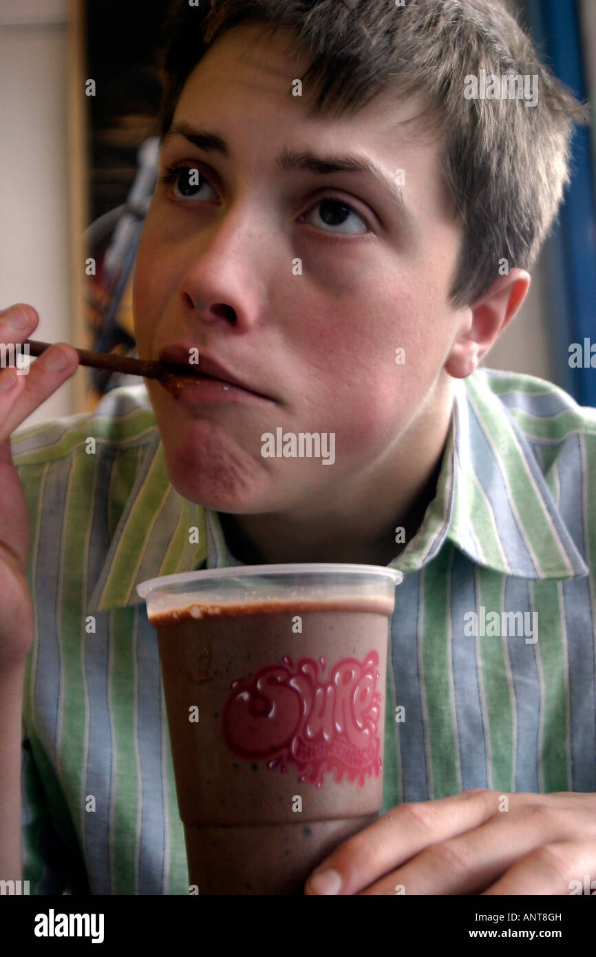 a seventeen year old youth with profound autism, and a large glass of ...