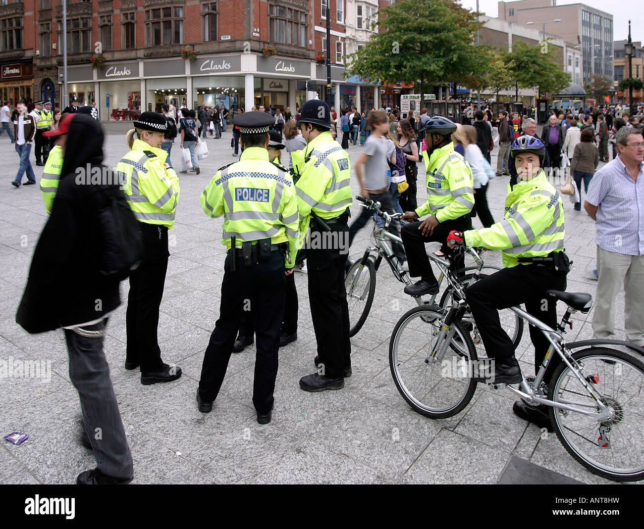 Bicycle Police at the Peace and Unity march as it reaches the Market ...