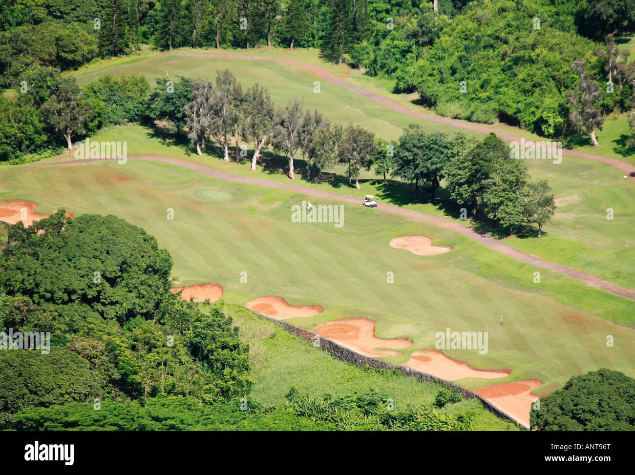 Aerial view of golf course on Oahu Hawaii Stock Photo - Alamy