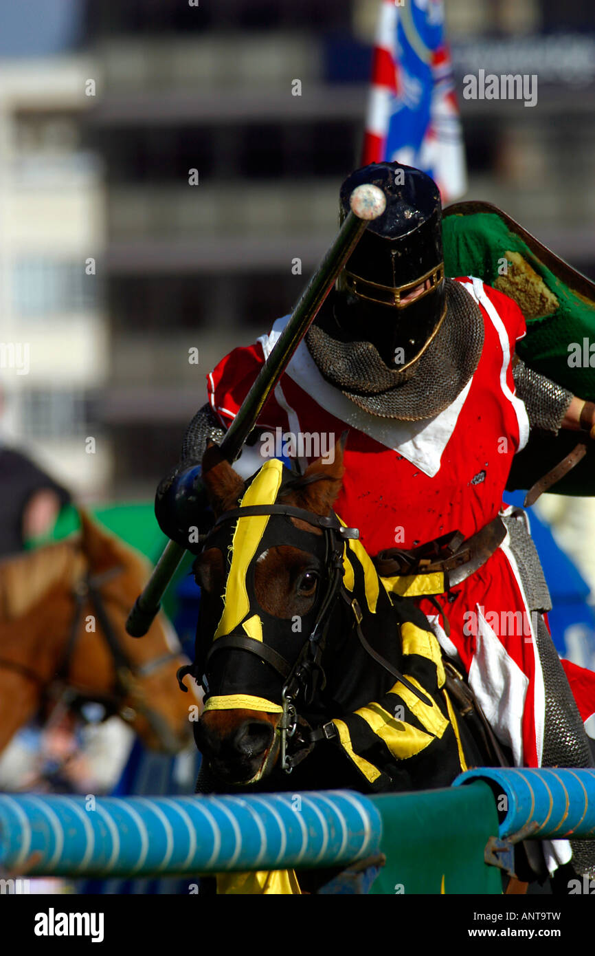 The joust. A knight in full flight. One of the Knights of Nottingham ...