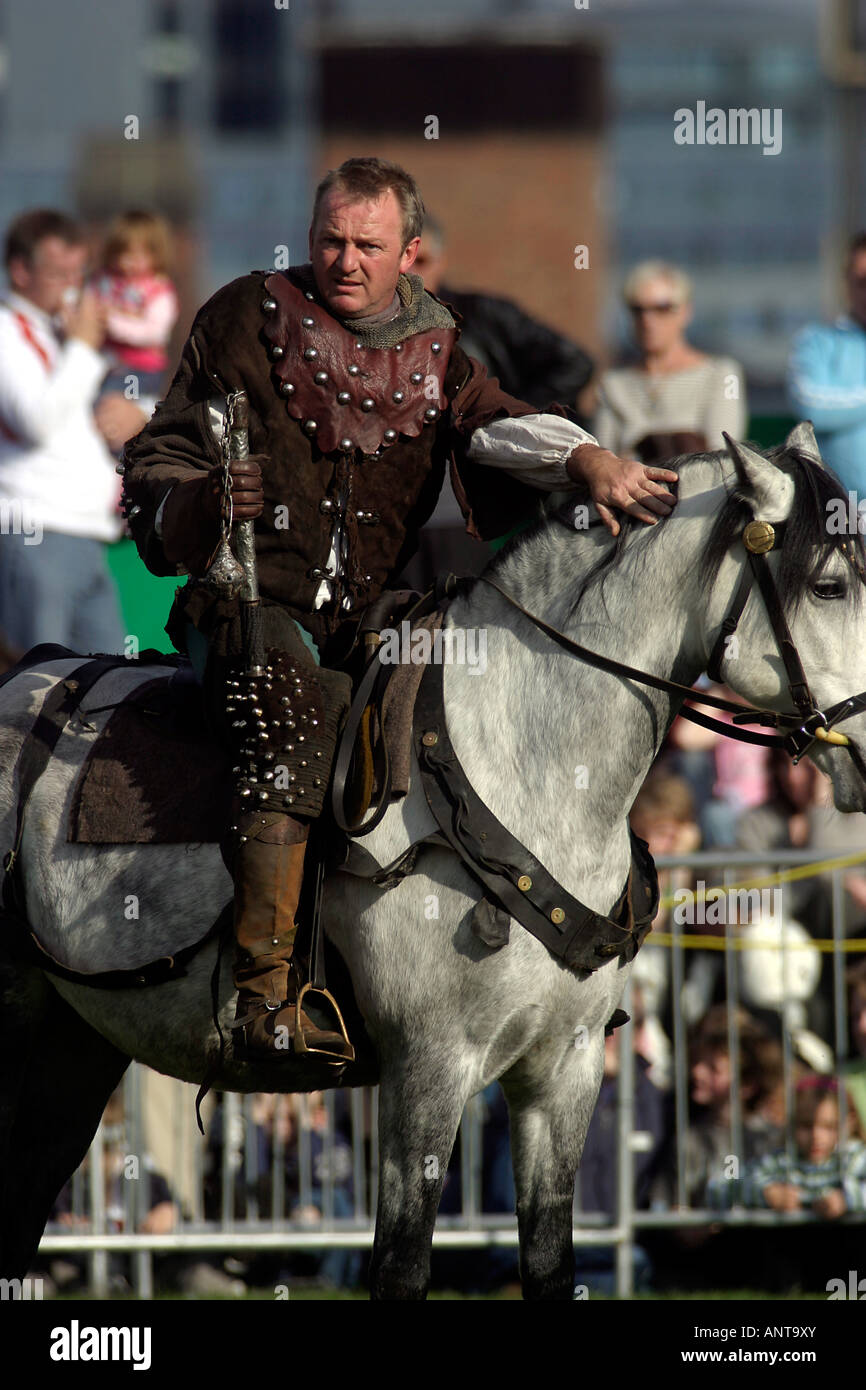 One of the Knights of Nottingham, Medieval re-enactors, representing ...