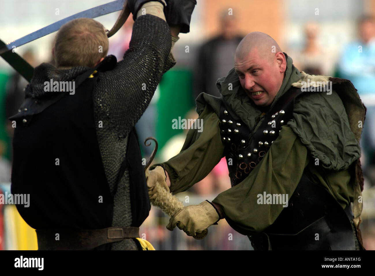 One of the Knights of Nottingham, Medieval re-enactors, representing ...