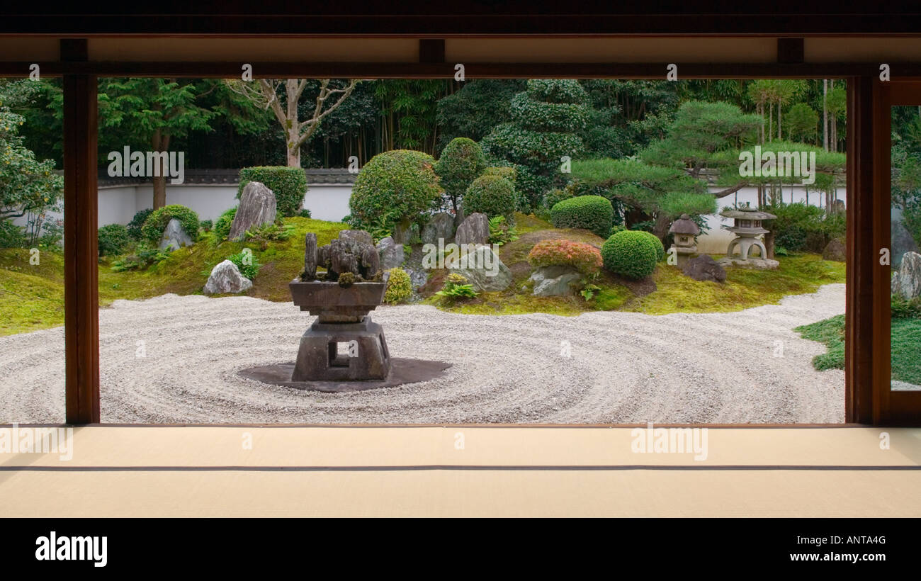 Zen garden at Murian Kyoto Japan Stock Photo - Alamy