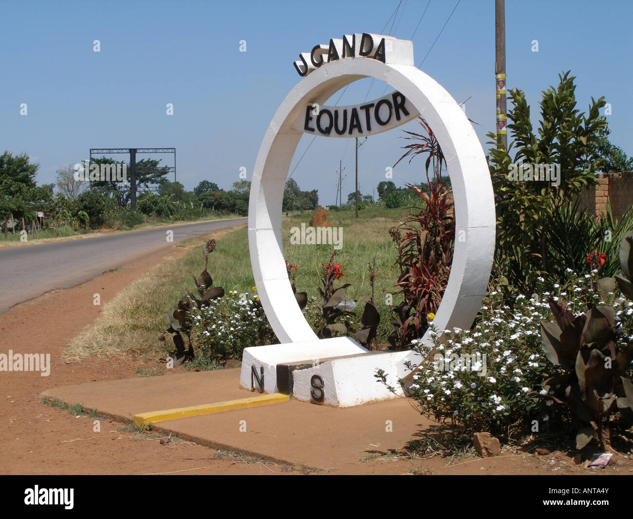 Equator crossing on Masaka Road, Uganda Stock Photo - Alamy