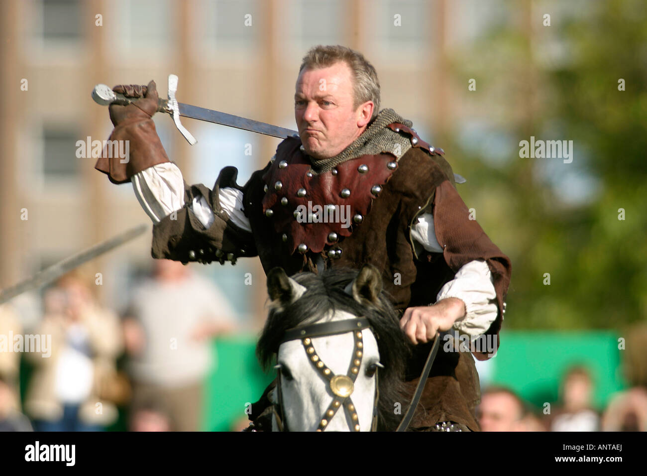 One of the Knights of Nottingham, Medieval re-enactors, representing ...