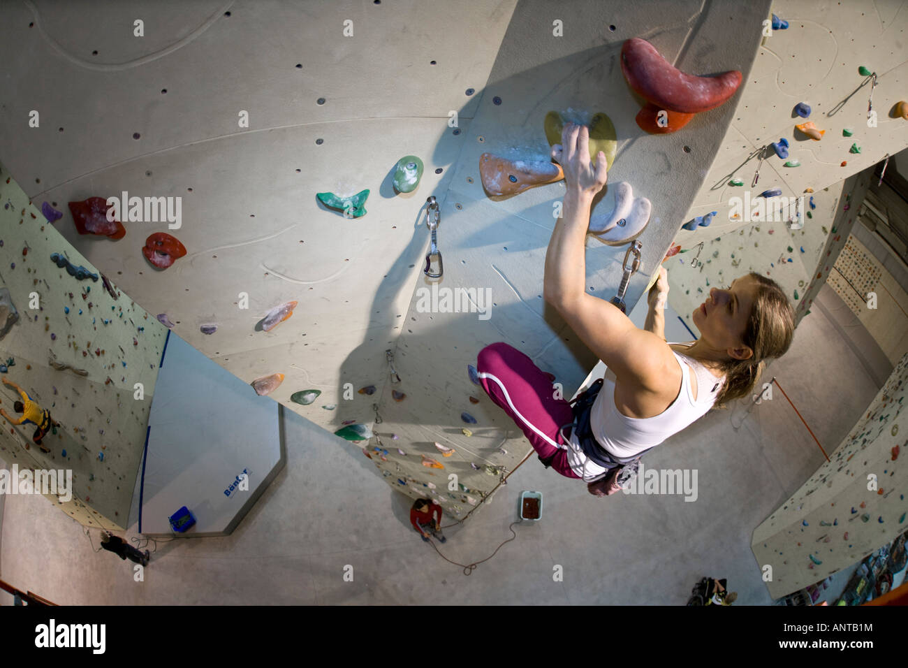 woman in climbing hall Stock Photo - Alamy