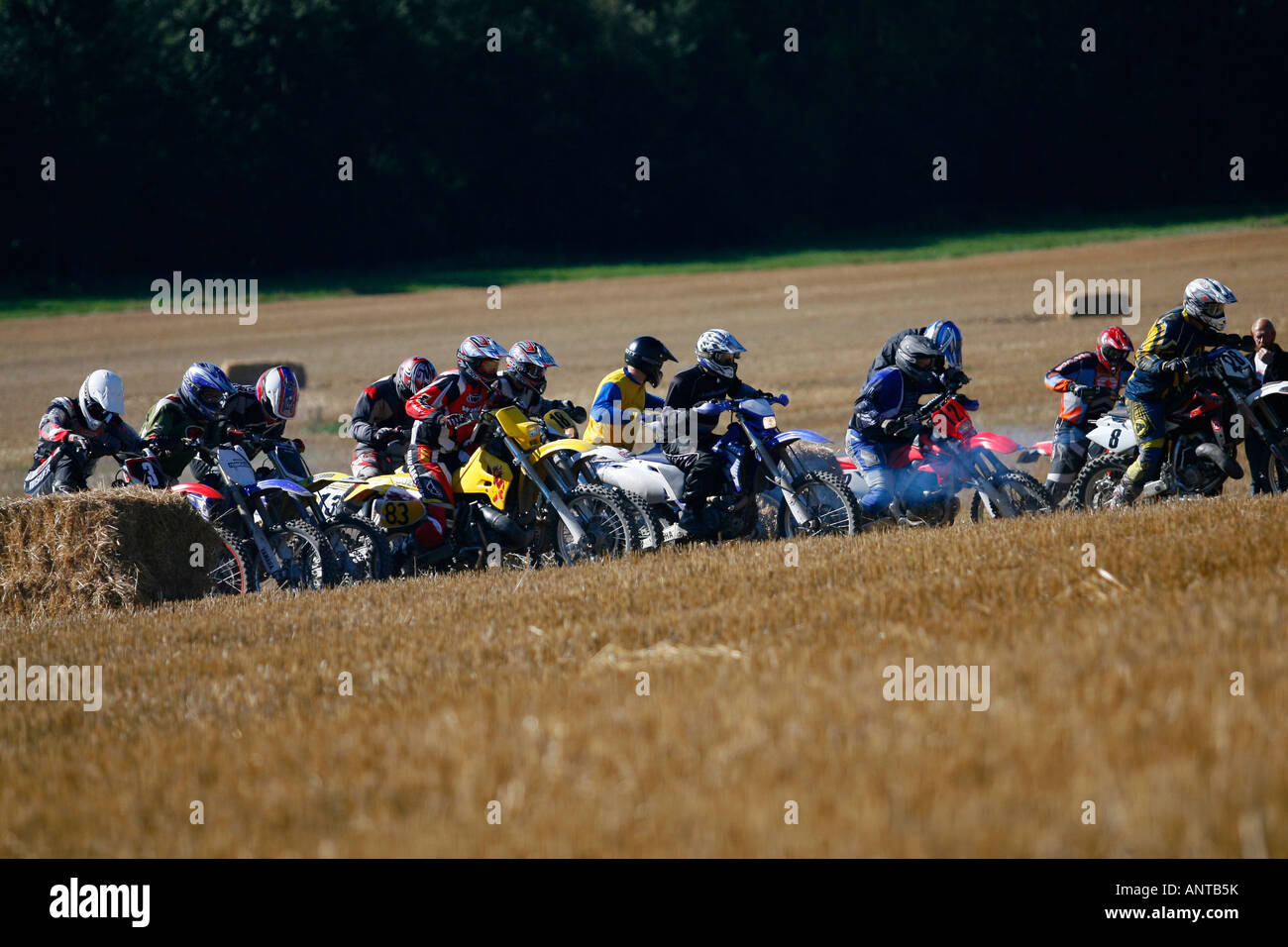 Dirtbike Race on a field Stock Photo - Alamy