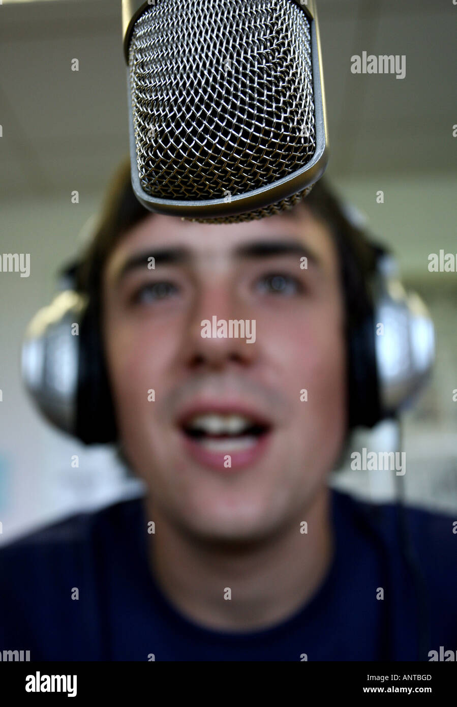 Boy using a radio hi-res stock photography and images - Alamy