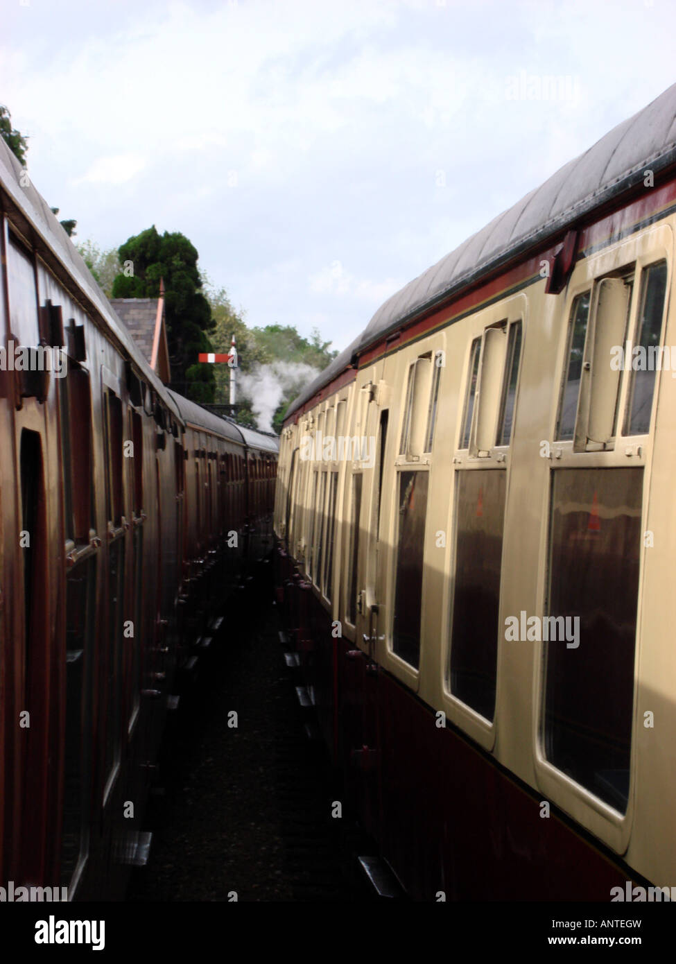 Two steam trains Stock Photo - Alamy