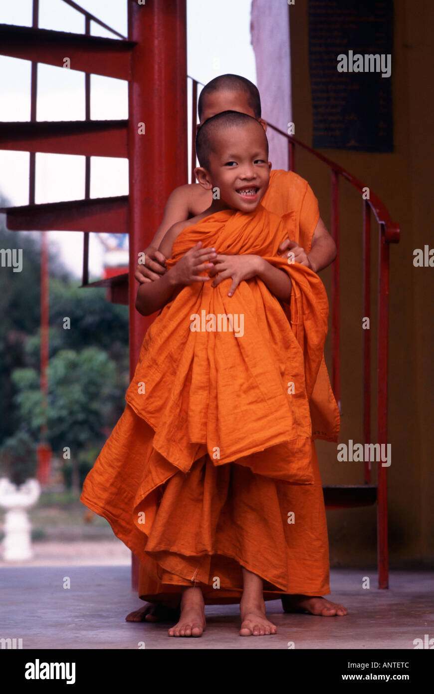 Buddhist boy monks in Thailand Stock Photo - Alamy