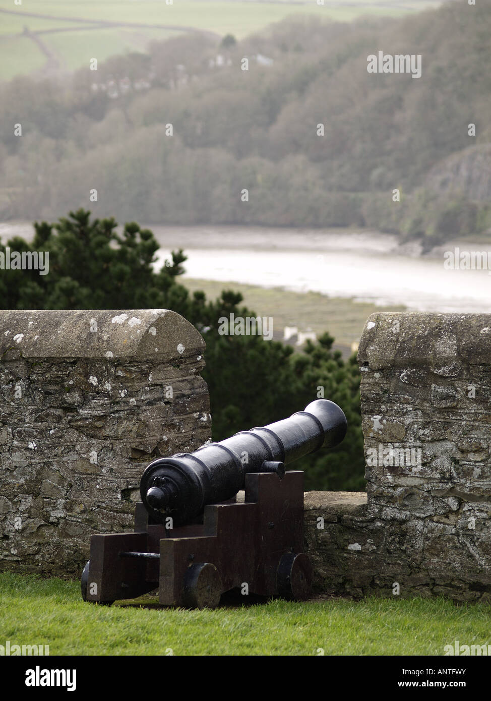 View over Bideford from cannon at chudleigh fort, erected by ...