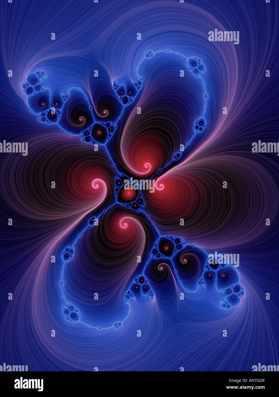 psychedelic patterns in blue and red Stock Photo - Alamy