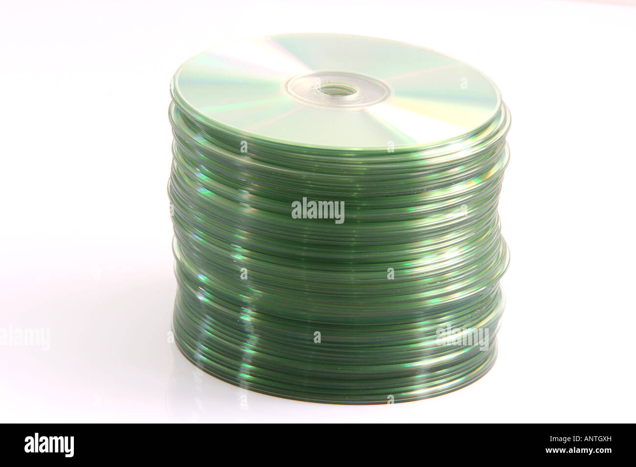 computer data cd in vertical raw isolated on white background Stock ...