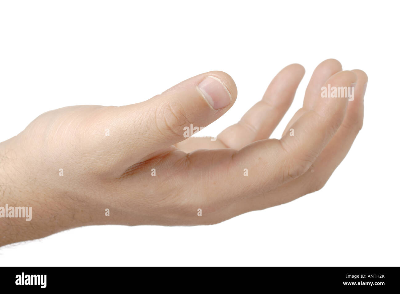 Man with an empty hand asking for help Stock Photo - Alamy