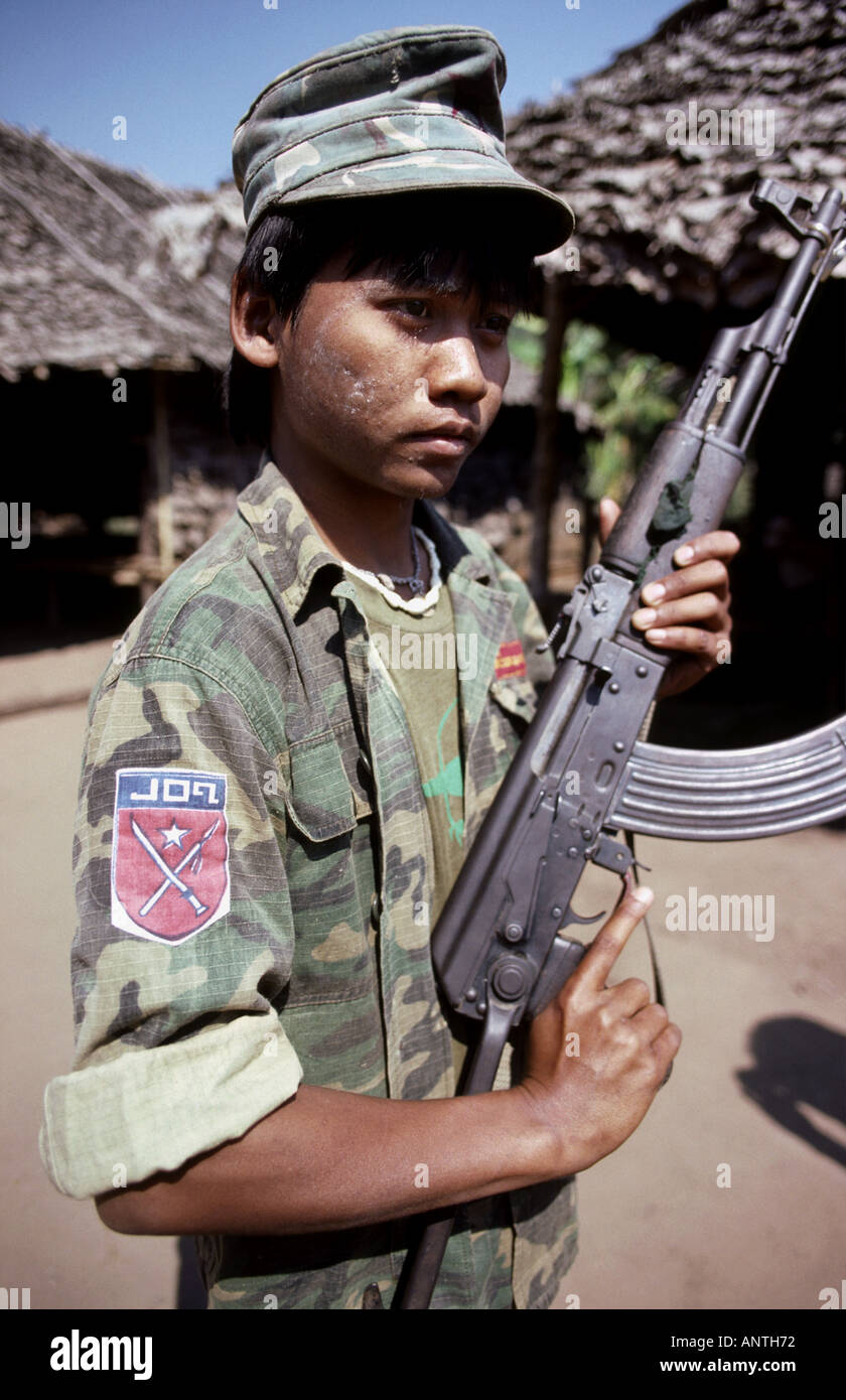 Young ABSDF fighter with AK-47 Paw Pa Hta Camp Kawtholei Burma Stock ...