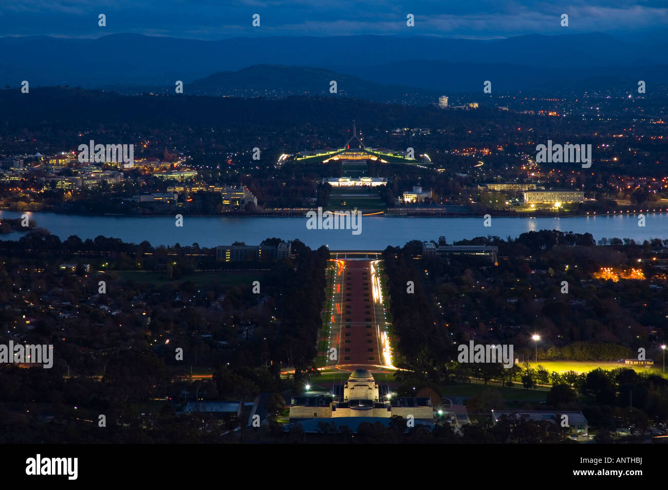 Anzac Parade at night Stock Photo - Alamy