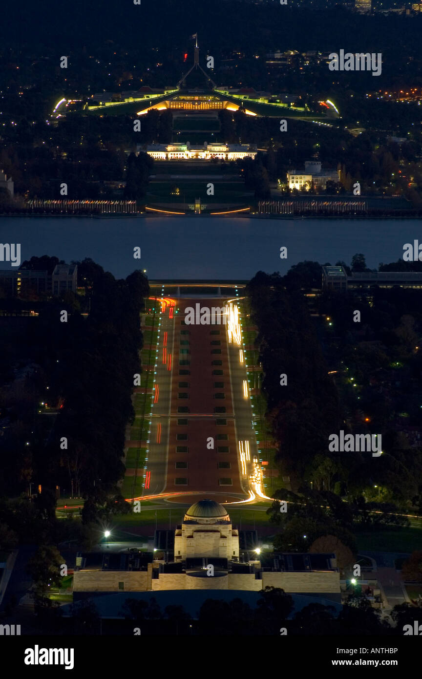 Anzac Parade at night Stock Photo - Alamy
