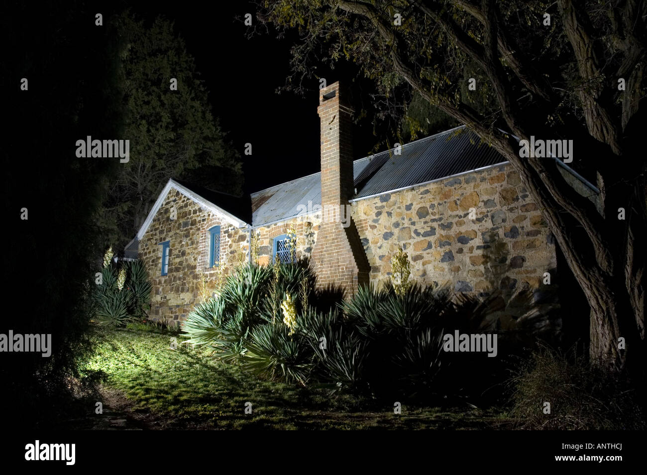 Blundells Cottage at night Stock Photo - Alamy