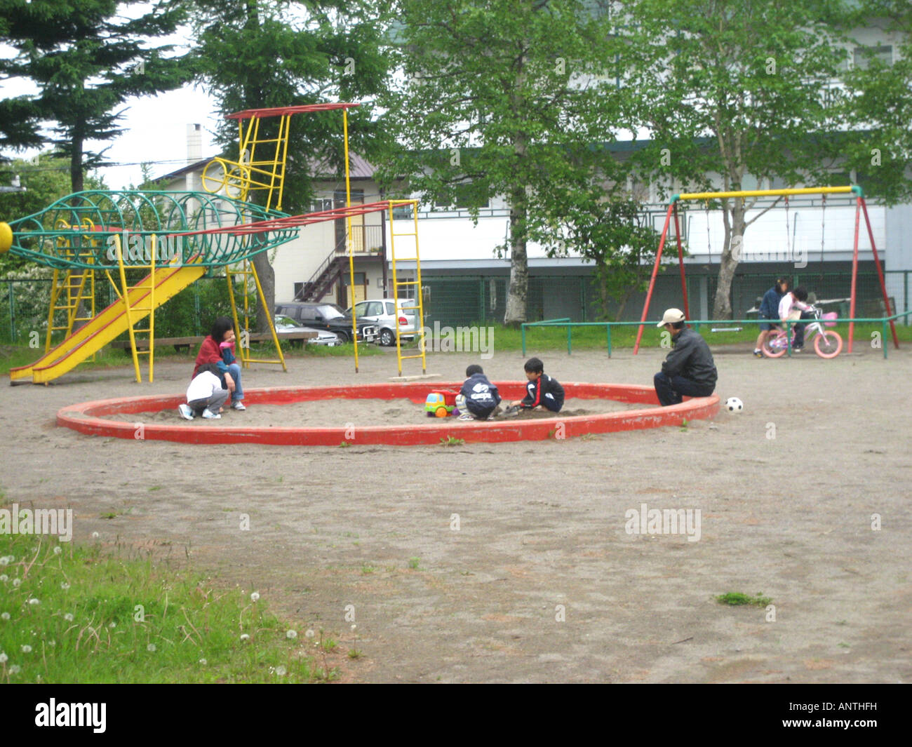 Japanese kids playing in a small playground in Kushiro Japan Stock ...